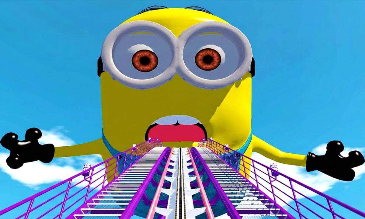 Roller Coaster Ride with Minion Friends | DeoVR