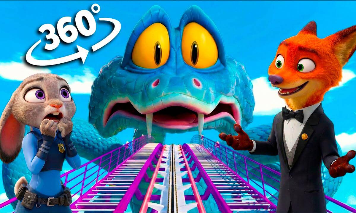 Zootopia 2 Concept Ride | 360 VR Roller Coaster Experience