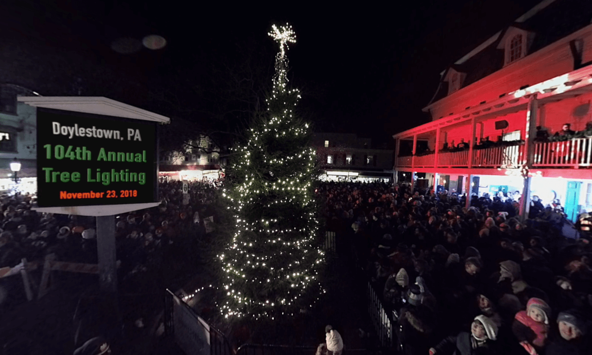 Santa Arrival and Small Town Tree Lighting, Doylestown, PA