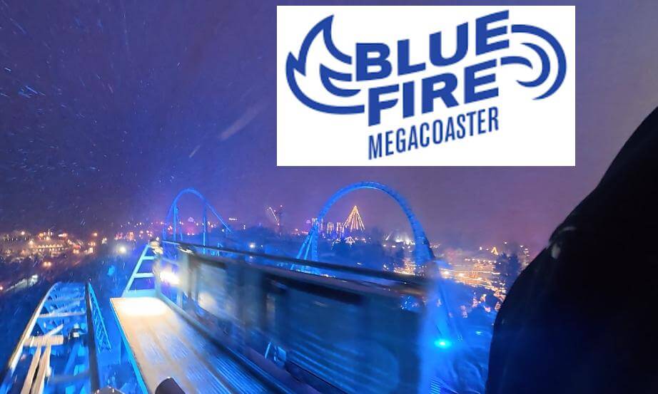 Blue Fire MegaCoaster in the Snow is INSANE | 360 POV