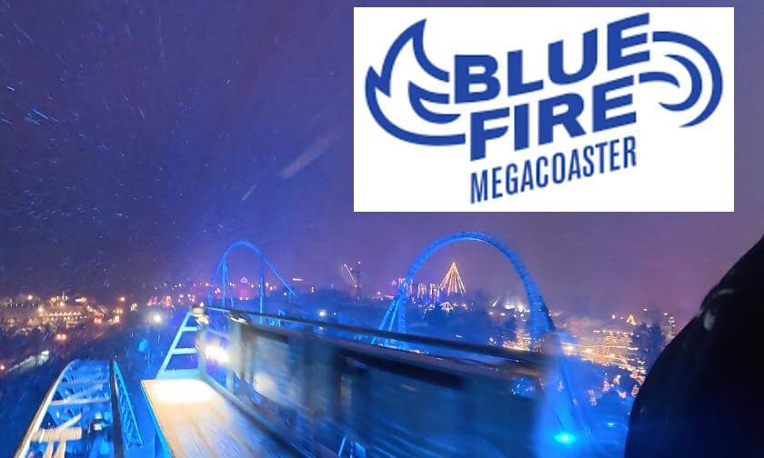 Blue Fire MegaCoaster in the Snow is INSANE | 360 POV