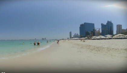 [VR180] UAE, Dubai, Dubai Marina, JBR, walking on the beach, Insta360 Evo