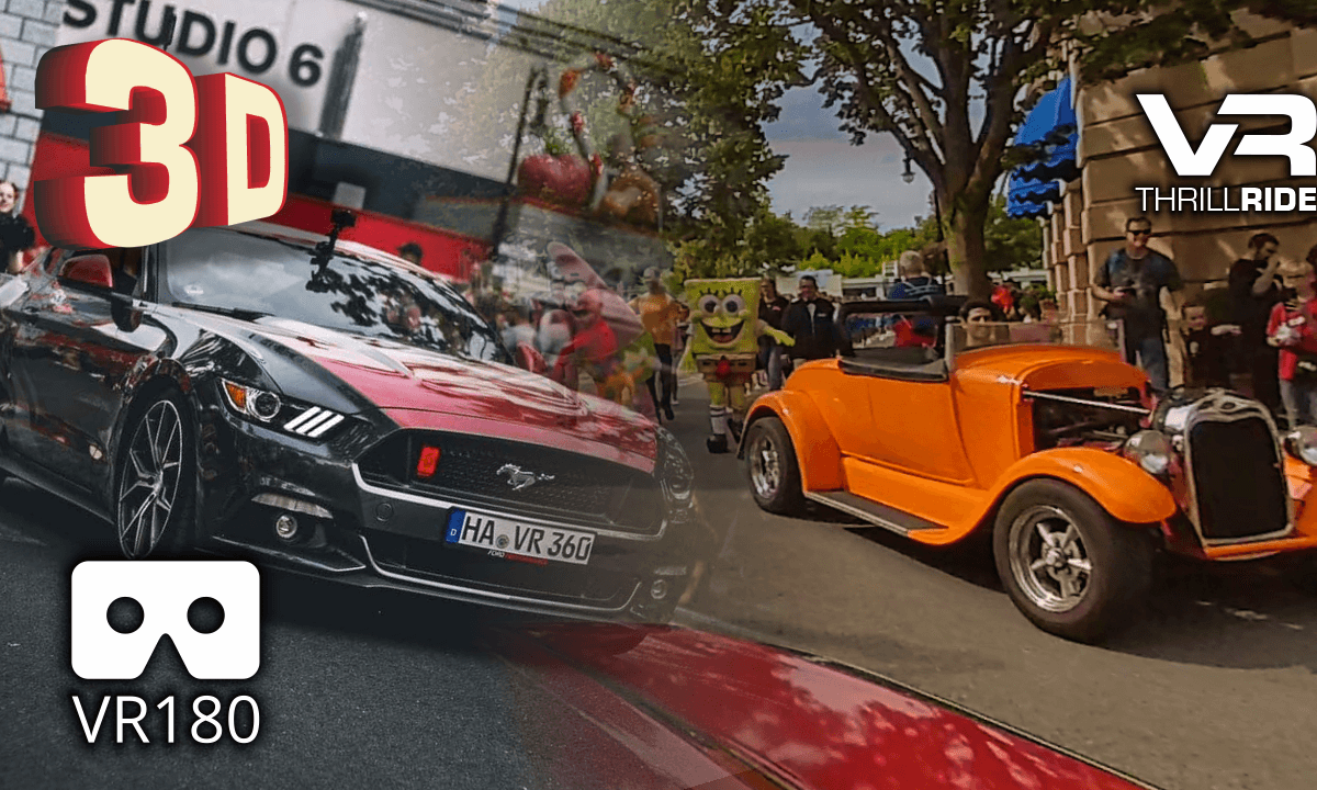 US Car Show Parade Movie Park 2023 onboard VR CAM Ford Mustang