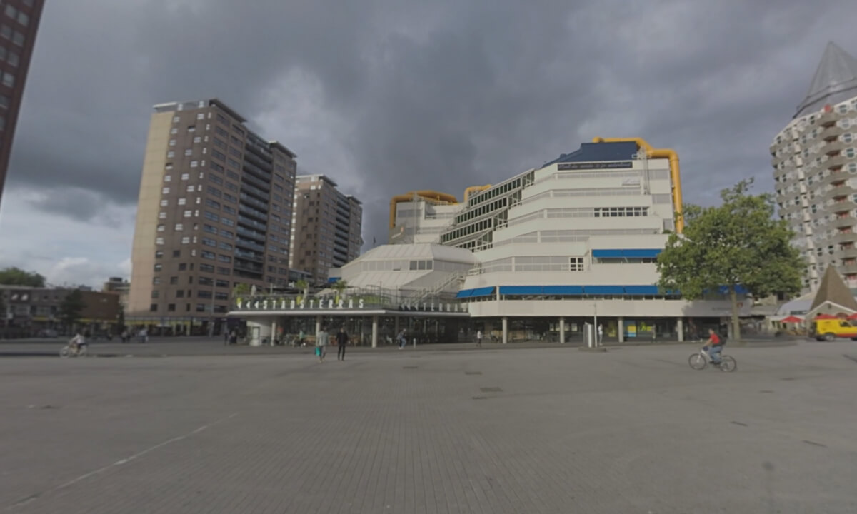 360 VR View to Markthal, Central Library and Blaak Station in Rotterdam ...