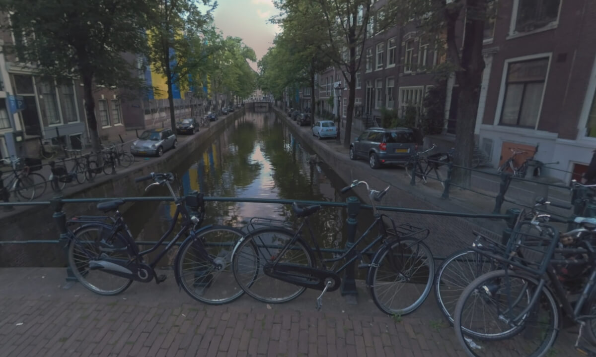 360 VR Amsterdam street view with canal, Netherlands | DeoVR