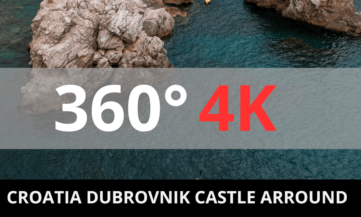 Croatia, Dubrovnik, Castle Surroundings. 360° VR 4K. Street walking ...