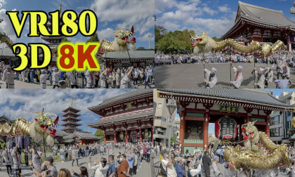 Kinryu-no-mai,Golden dragon dance at Sensoji Temple in Asakusa ,Tokyo,Japan