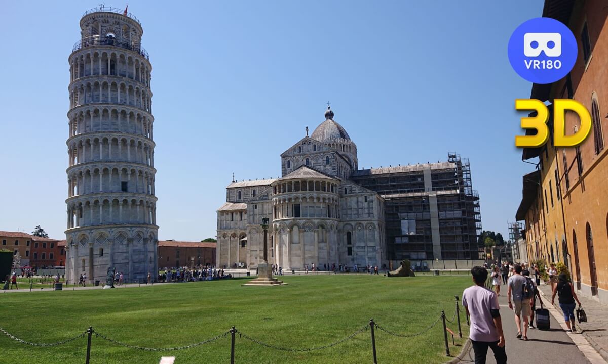 (Long version) VR180 View of the Pisa tower in Italy | DeoVR