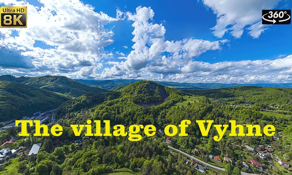 The village of Vyhne in the valley of the Stiavnica Mountains in Slovakia.