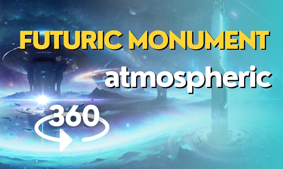 360 VR 4K Video - Futuristic Monument Atmospheric Scene