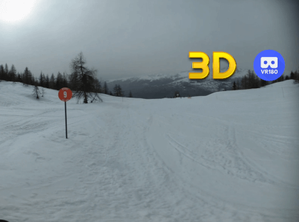 3D VR180 Ski. Slaloming left right on the ski slope | DeoVR