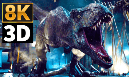 Jurassic World 3D - T-Rex Fight Scene (8K 3D SBS 60fps)