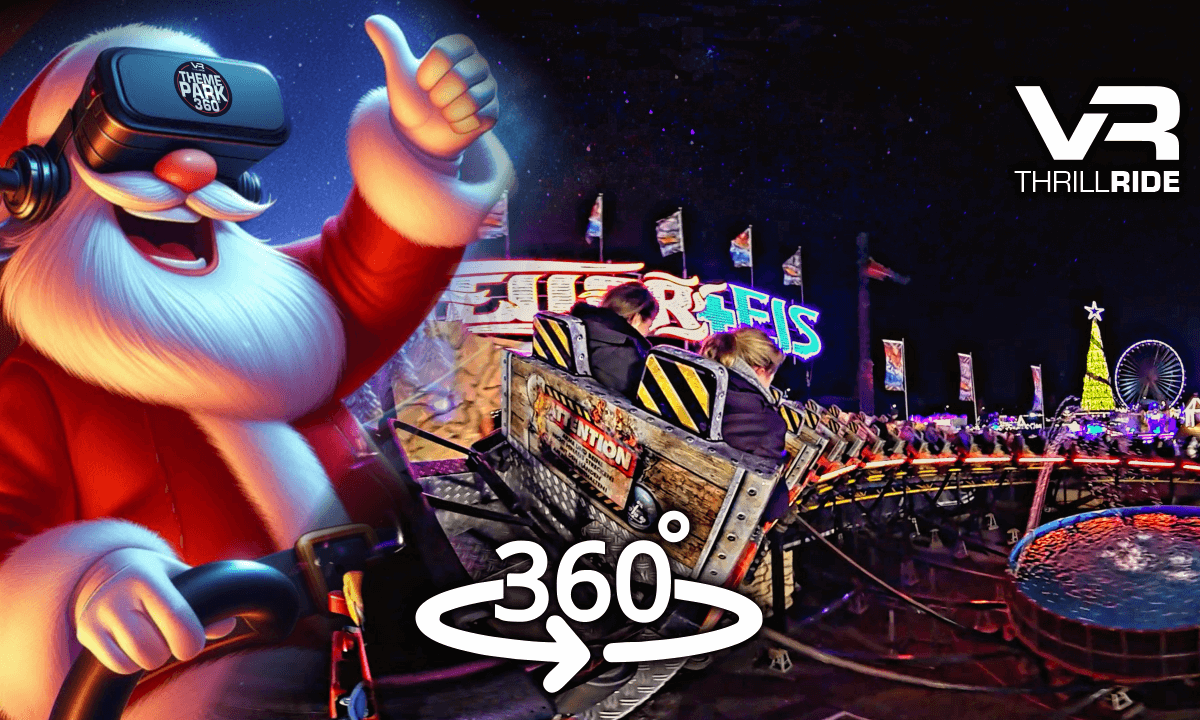 Santa Claus Takes a Wild Ride on Fire and Ice RollerCoaster