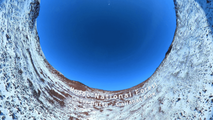 VR 360° Invisible drone - Modoc National Forest - Cinder Butte tour