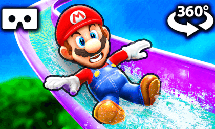 VR 360° SUPER MARIO WATERSLIDE | DeoVR