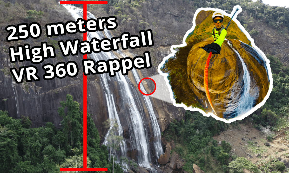8K Highest Waterfall Rappel in Brazil 360 - Just Walk Travel VR #002