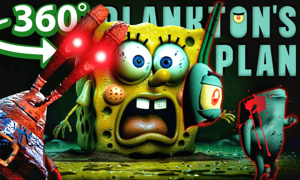 360° Plankton's Plan DIDN'T WORK! SPONGEBOB HORROR in VR