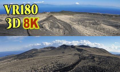 Aerial Hyperstereoscopic 3D Video of Mt. Mihara, an active volcano in ...