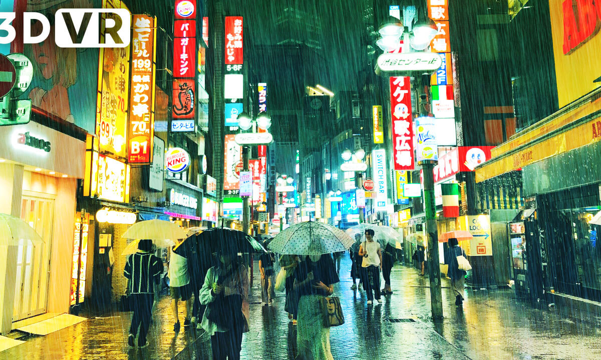 Heavy rain in the Tokyo Shibuya | VR180 VIDEO JAPAN | DeoVR