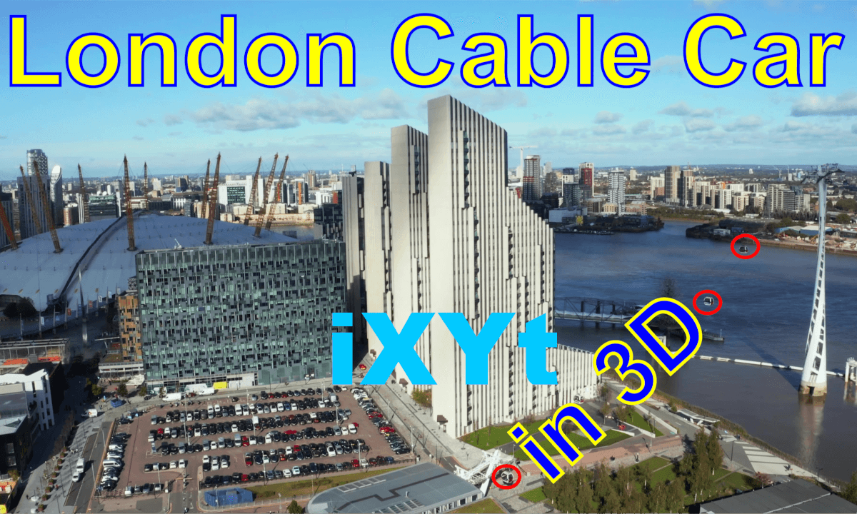 London cable car & O2 Arena, UK in iXYt 3D side-by-side video for VR