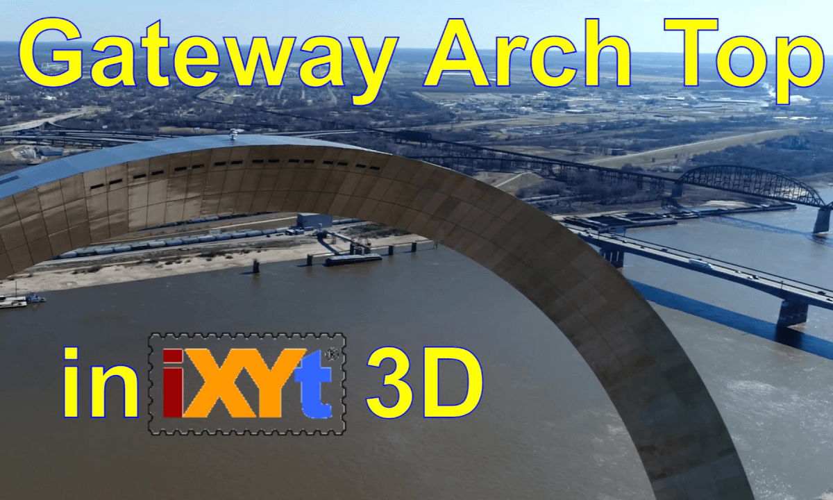 Gateway Arch top, St. Louis, Missouri in iXYt 3D side-by-side video for VR