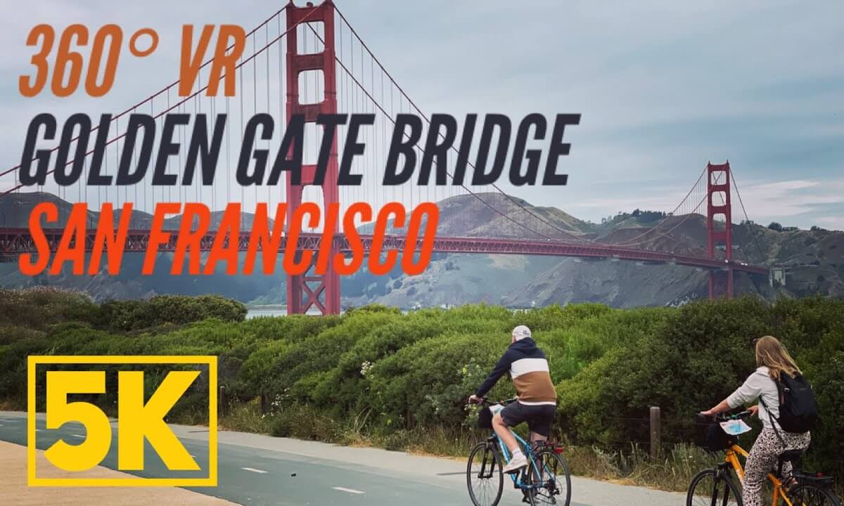 360 VR Cycling on GOLDEN GATE BRIDGE! | SAN FRANCISCO | 5.7K Scenery ...
