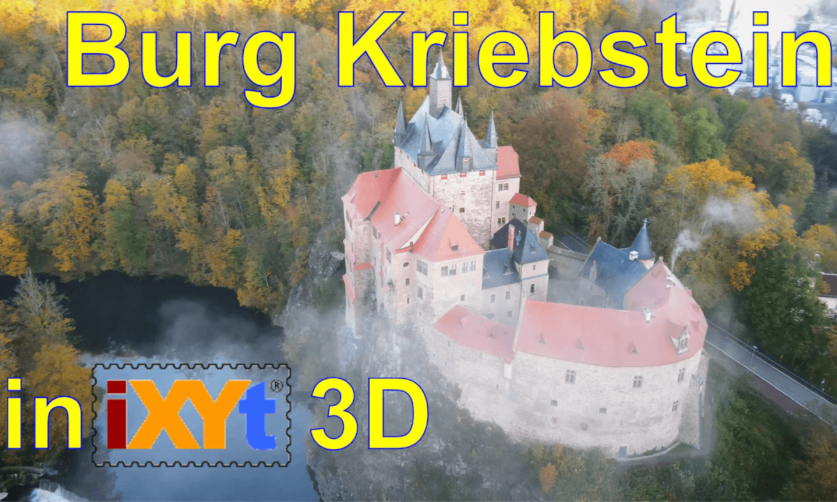 Kriebstein Castle, Saxony, Germany in iXYt 3D red-blue anaglyph video
