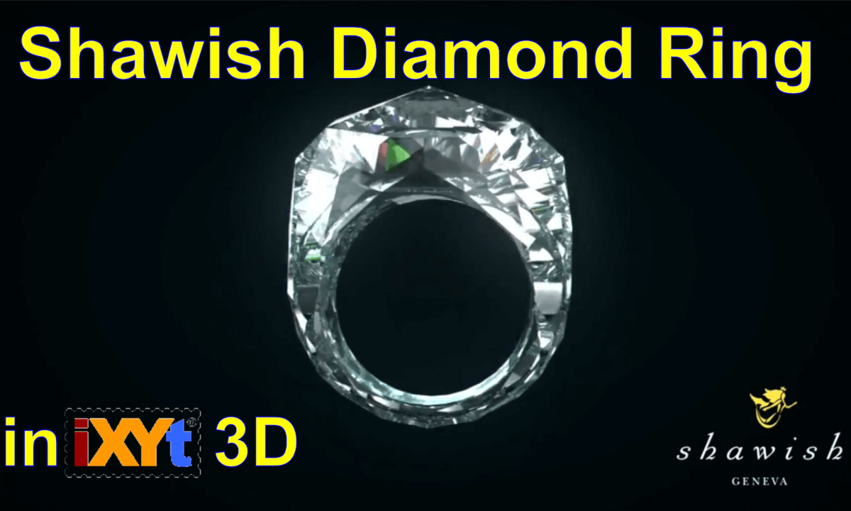 The first all-diamond ring in side-by-side iXYt 3D video for VR