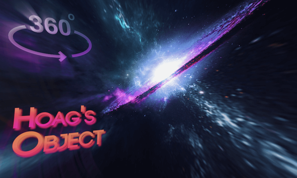 Entering HOAGS OBJECT (A Ringed Galaxy) - 360 VR Space Journey [4K]