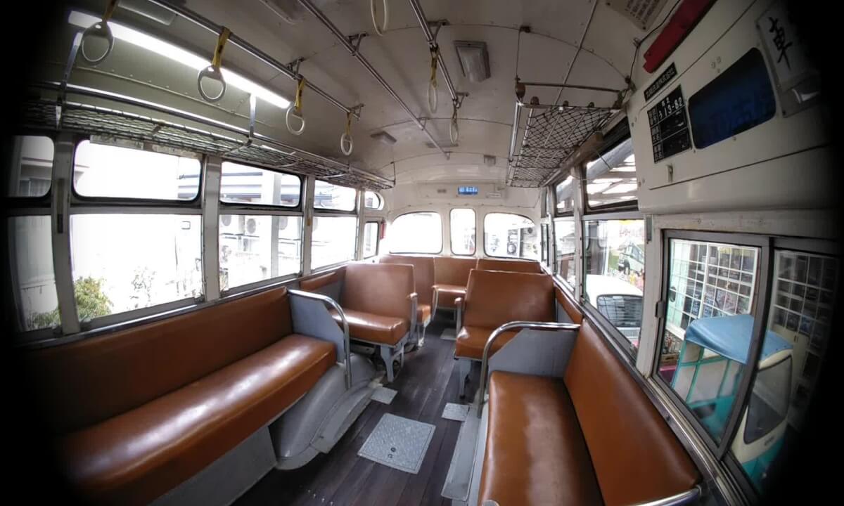 Isuzu BXD20 bonnet bus at the Yufuin Retro Motor Museum in Oita, Japan
