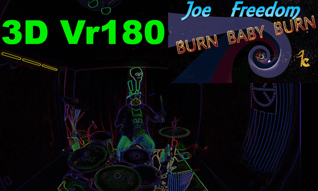 Joe Freedom, Burn Baby Burn. Stick Trick Drum Video SBS 3D VR180