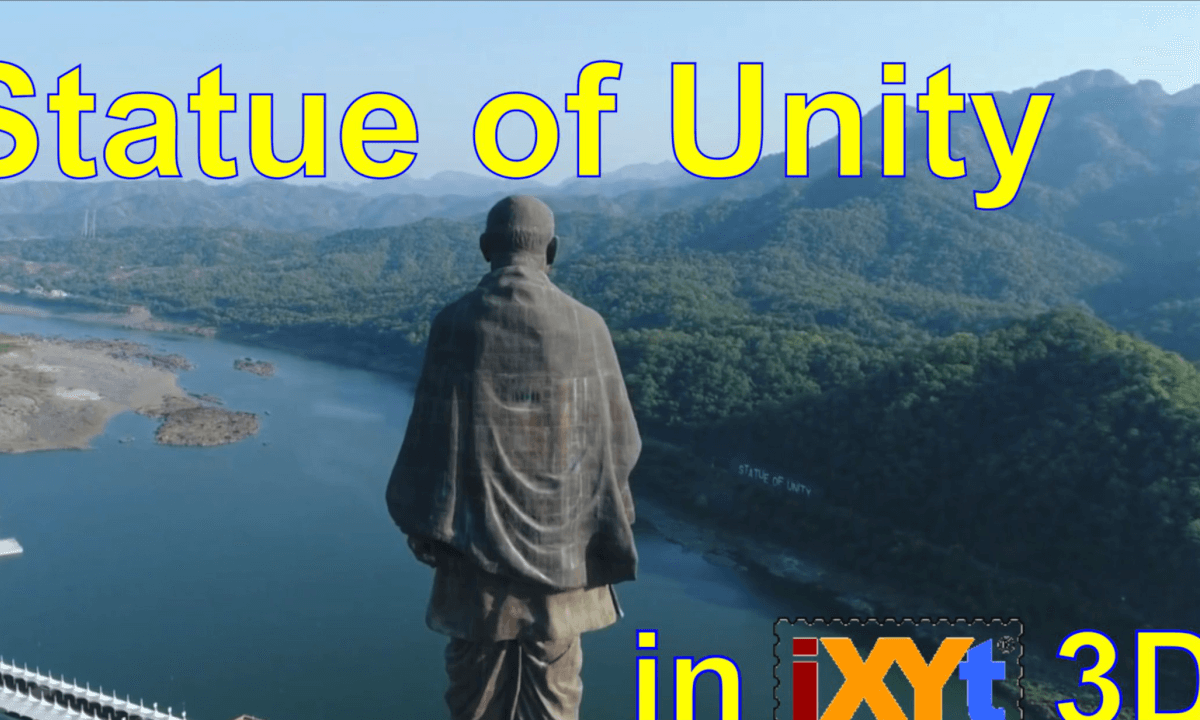 Statue of Unity, back, Gujarat state, India in iXYt 3D video for VR