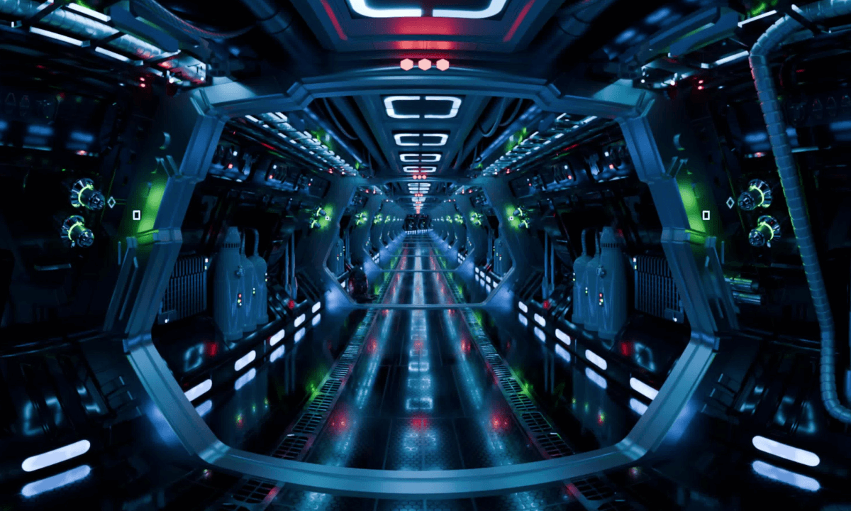 Sci-Fi Corridor - Animated VR180 - VR Video | DeoVR