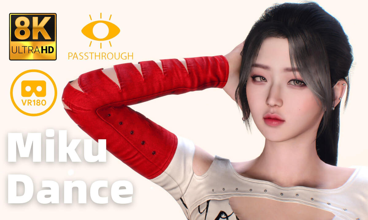 Lovely Girl Miku Dances - 8K 3D 180° VAM MMD Passthrough