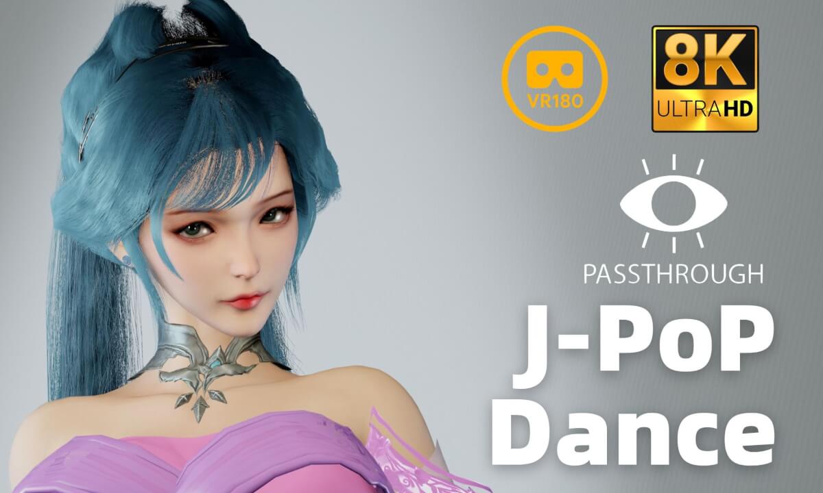 Lovely Blue Hair Girl J-Pop Dance - 8K VAM MMD Passthrough