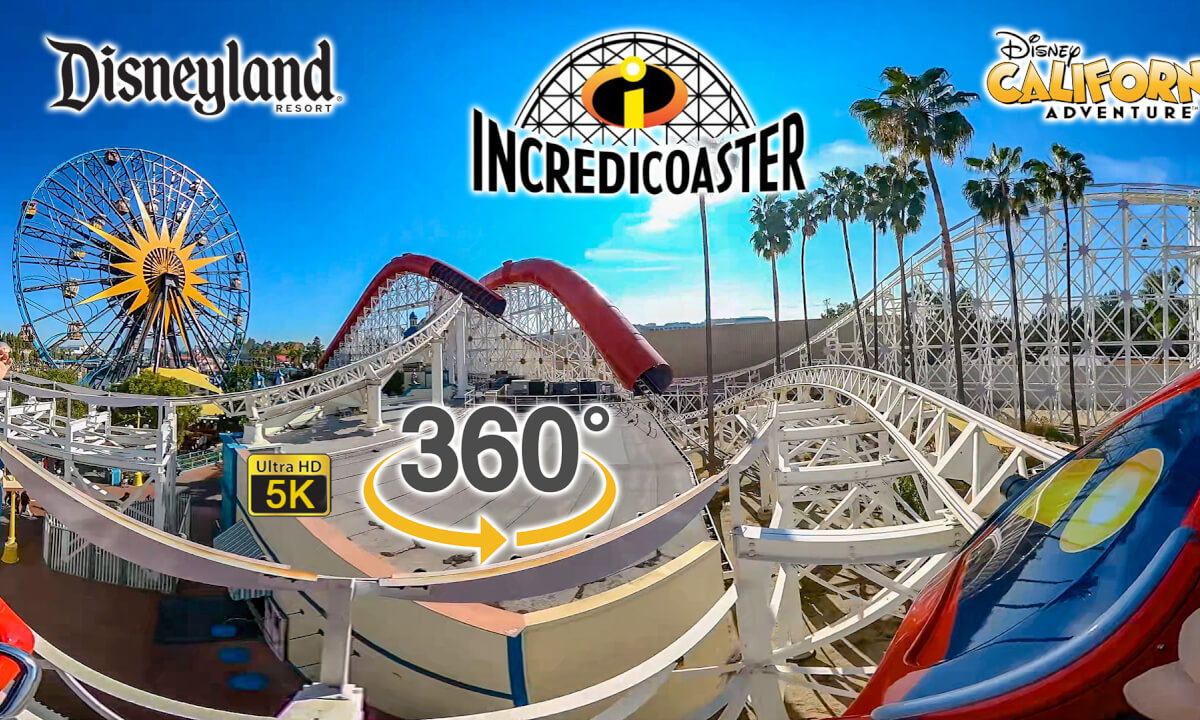 VR 360 5K Incredicoaster On Ride Front Seat POV Disney California ...
