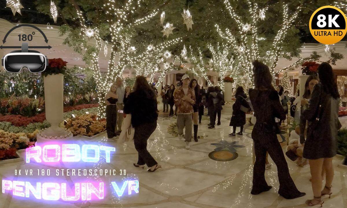 8K 60FPS VR 180 3D New Years Eve Las Vegas Wynn Casino Walkthrough