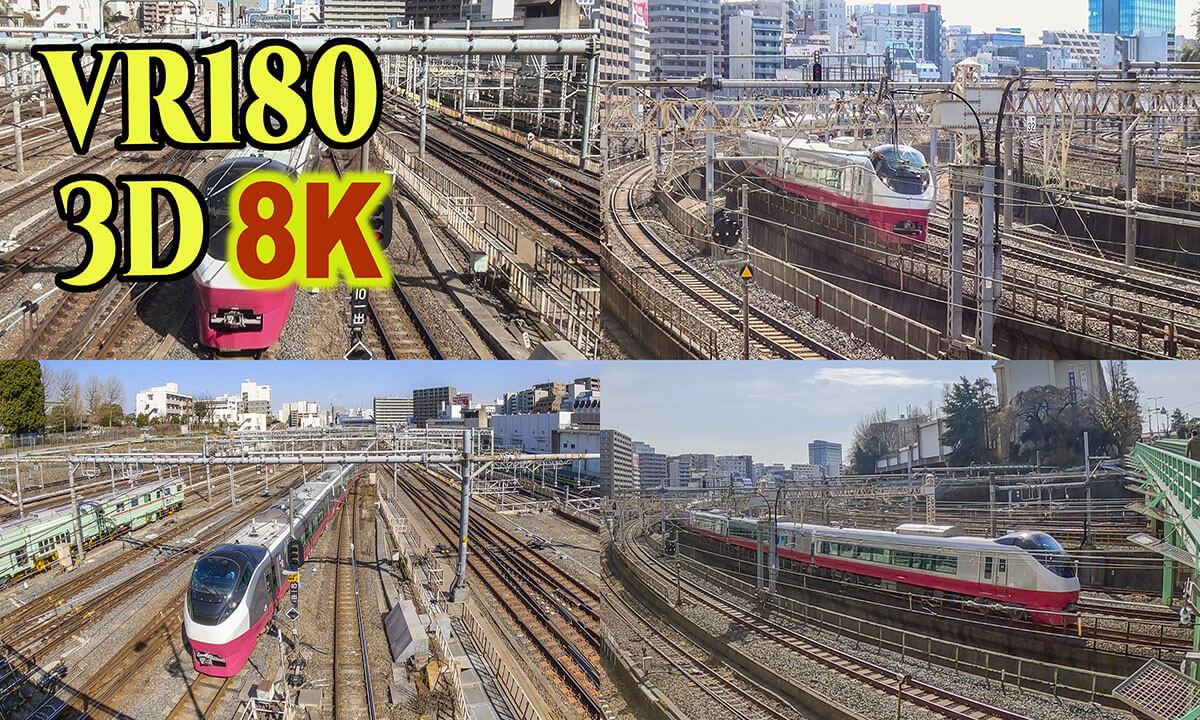 RED color E657series Limited Express Trains passing near Ueno Station ...