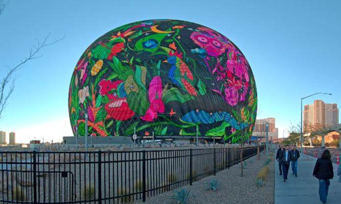 The Las Vegas Sphere shot in the shadows during the day, original ...