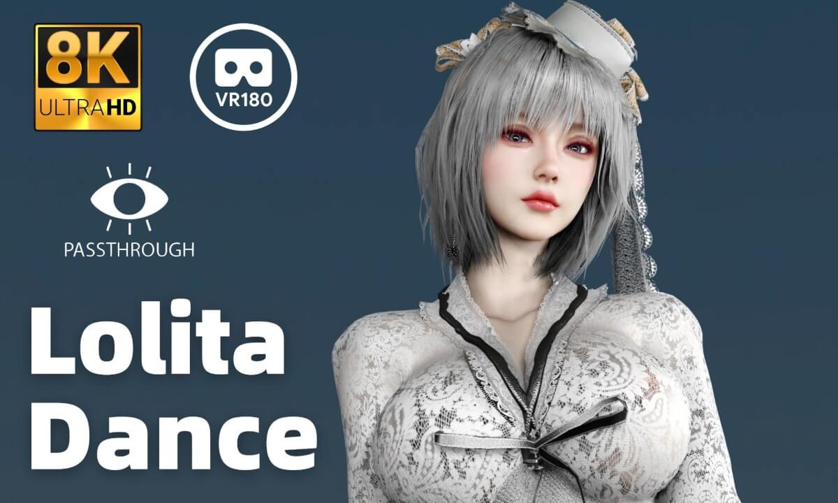 Cute Lolita Otaku dance - 8K 3D 180° VAM MMD Passthrough