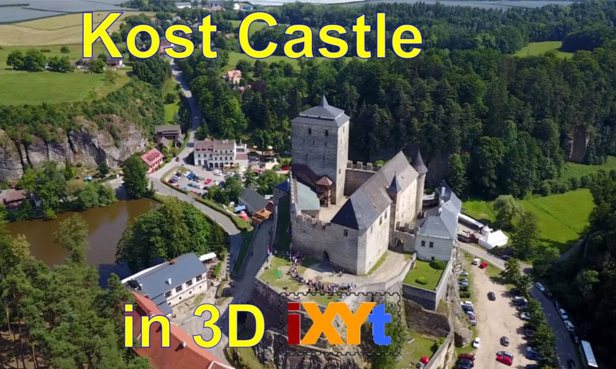 Kost Castle, Hradec Králové, Czech Republic in 3D red-blue anaglyph video