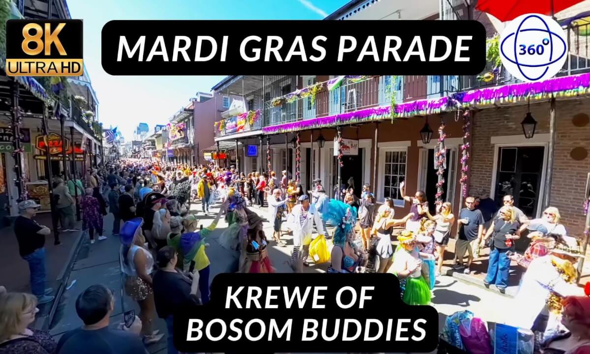 Mardi Gras Parade -Krewe of Bosom Buddies - 8K 360 60FPS