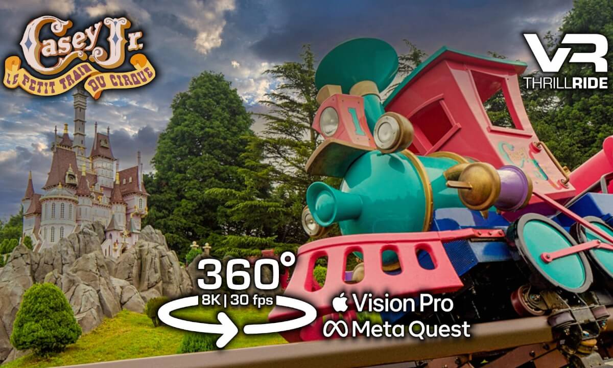 Casey Jr. 360° 8K on-ride: A Magical VR Rollercoaster Journey Last Row POV Disneyland Paris ...