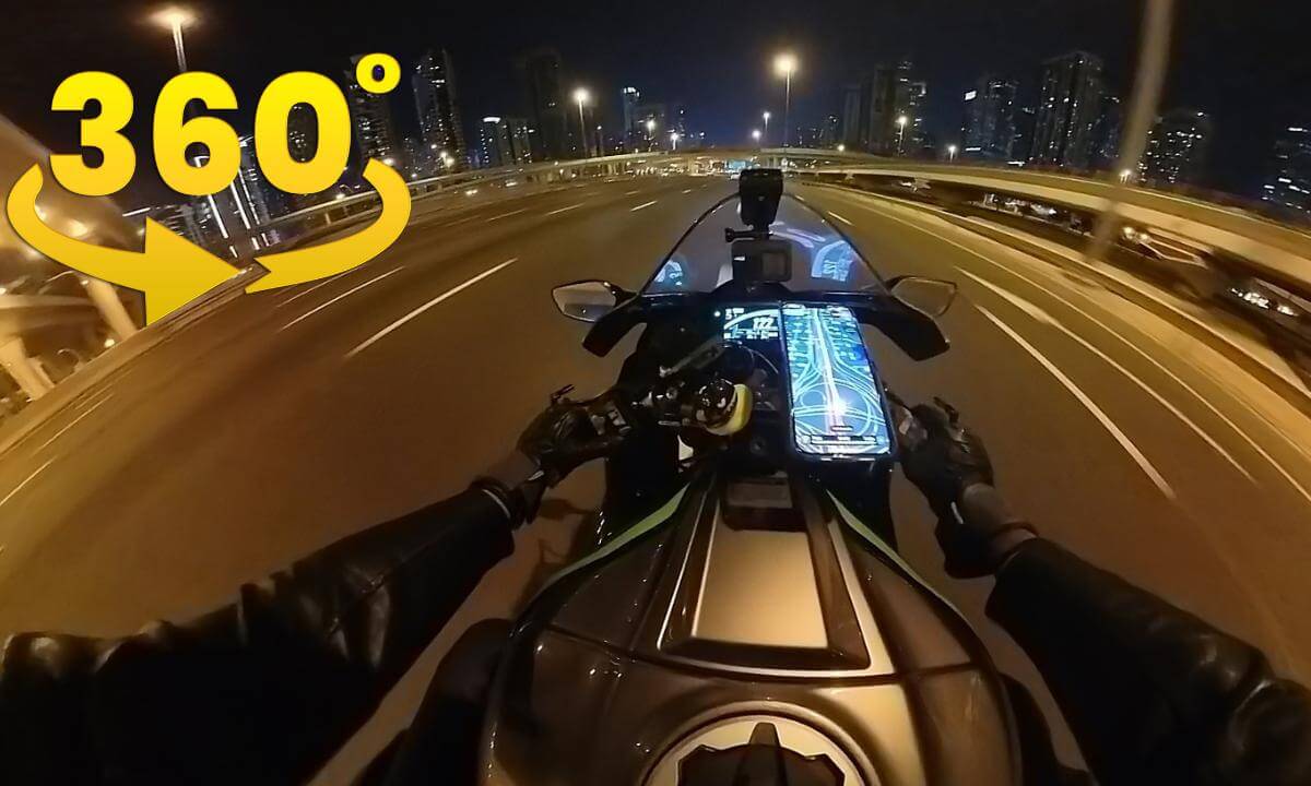 POV Motorcycle Night Ride on 1000cc ZX10R | DeoVR