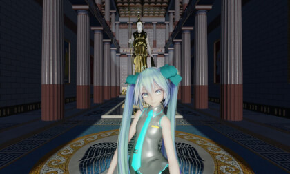 [MMD VR 180] Hatsune Miku: Brain Revolution Girl in Parthenon
