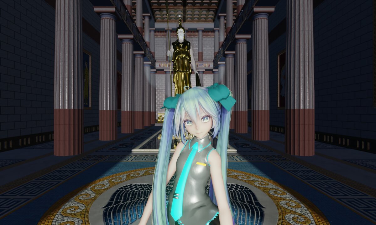 [MMD VR 180] Hatsune Miku: Brain Revolution Girl in Parthenon
