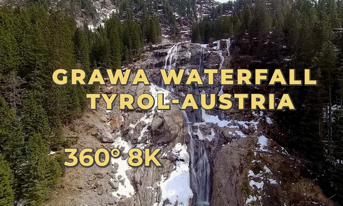 Grawa Waterfall. Tyrol - Austria. 360 8K | DeoVR