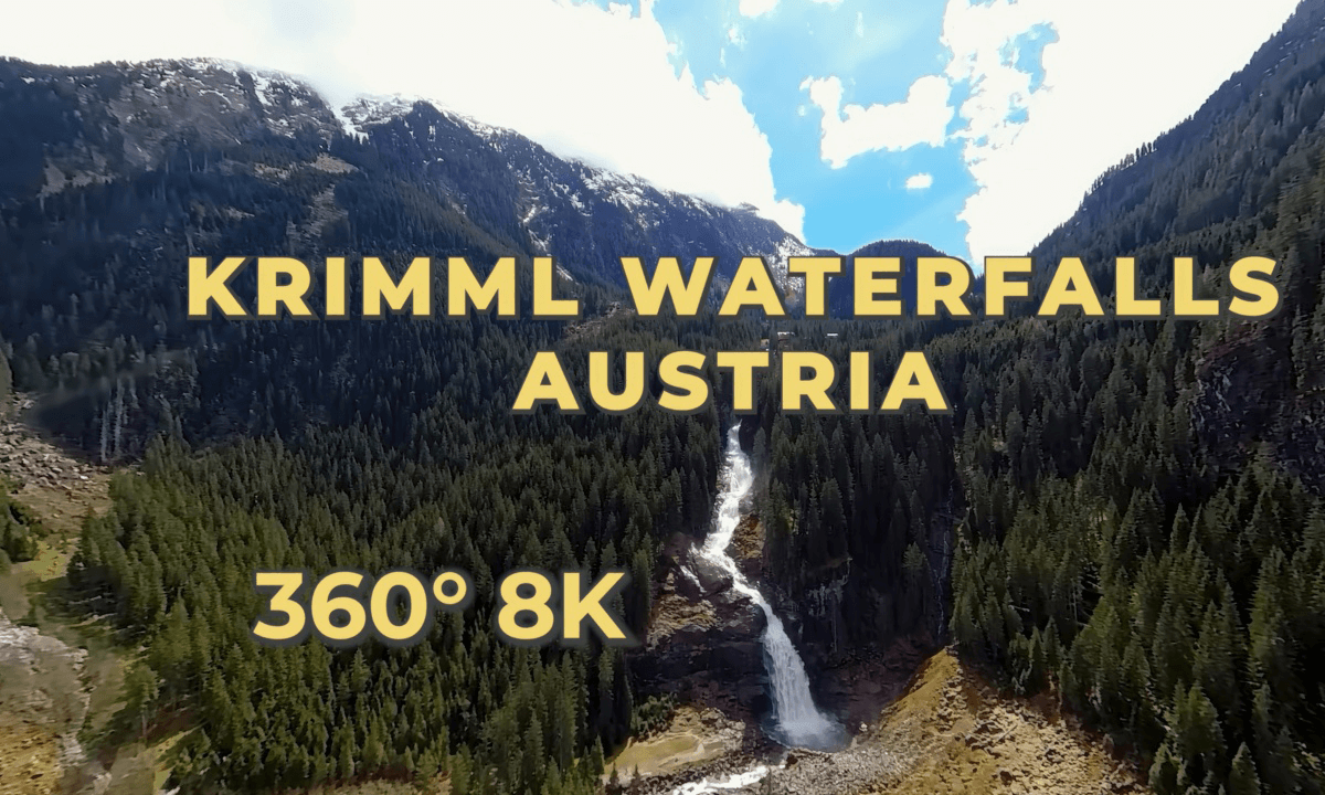 Krimmel waterfalls - the largest waterfalls in Austria 360 8K