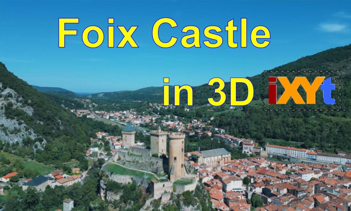 Foix Castle, Occitanie, France in 3D SBS LR video for VR