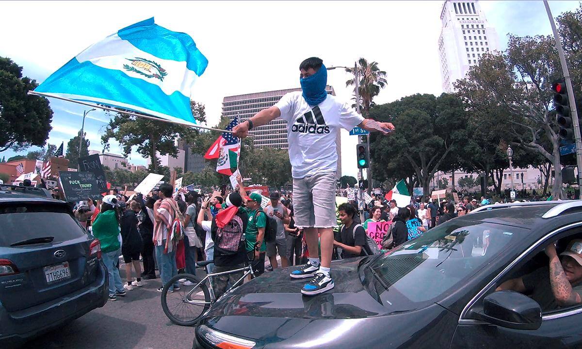 No Kings Day Protest in DTLA (VR180 Spatial Video) | Shot on ViewPT Realia